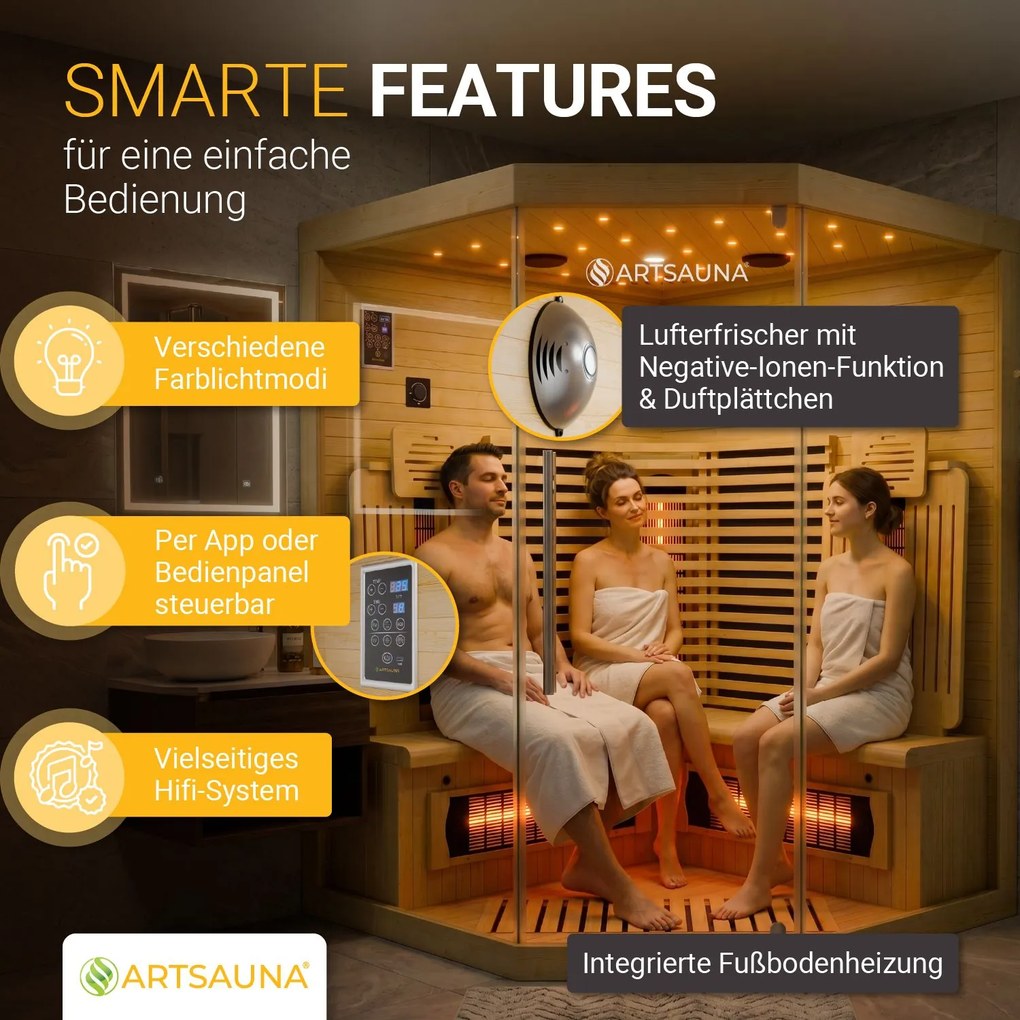 Artsauna Infrasauna Malmö 140, přírodní