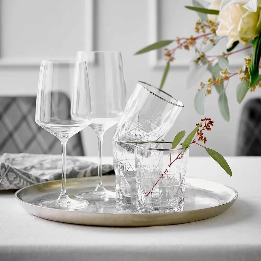 UPSCALE Sada sklenic na vodu 345 ml 6 ks - stříbrná