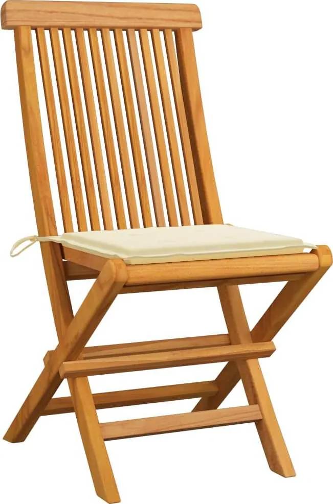 vidaXL Zahradní židle s mi poduškami 4 ks masivní teak [3062570] Barva: antracitová