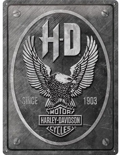 Plechová cedule Harley Davidson - Metal Eagle, (30 x 40 cm)