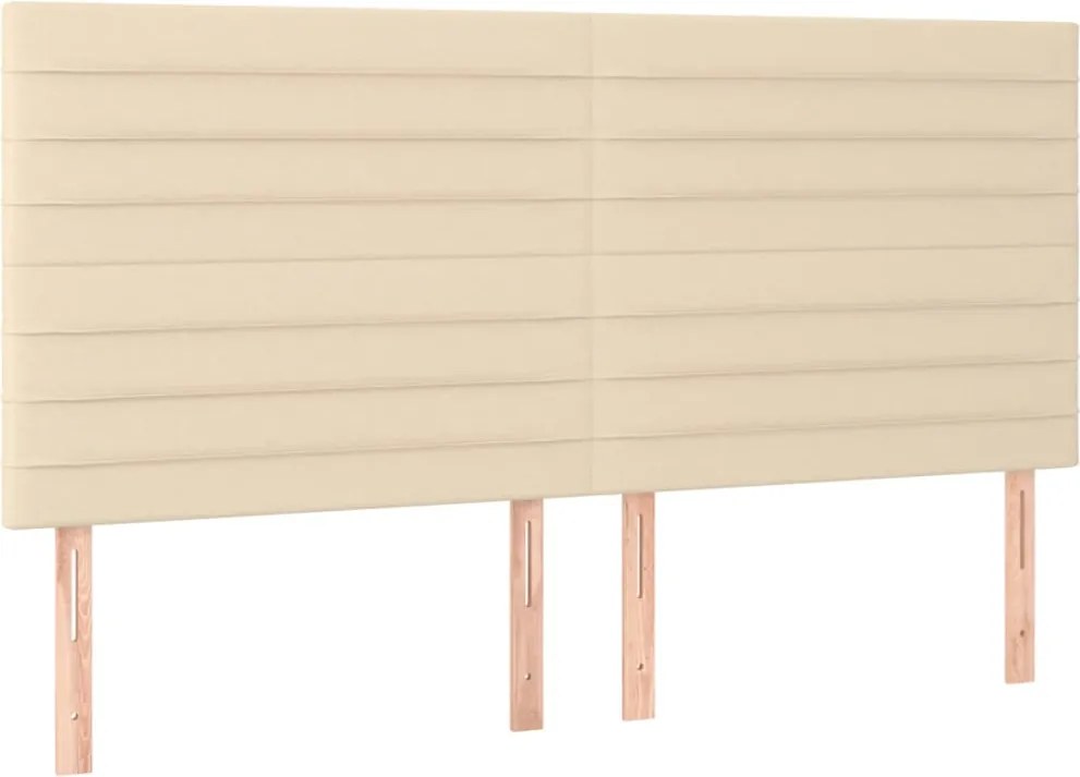 Box spring postel s matrací krémová 200x200 cm textil 3136706