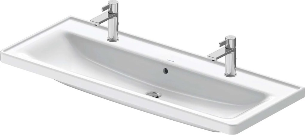 Duravit D-Neo - Dvojumyvadlo 120x48 cm, s přepadem, otvor pro baterii, bílá 2367120024