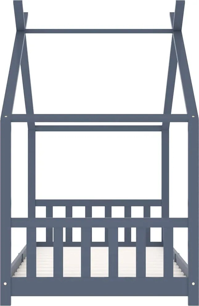 Rám dětské postele šedý masivní borové dřevo 90 x 200 cm 283372