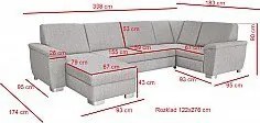 CZ Nábytkář - Kasvo Sedací souprava WAIKIKI OT-2.5F-R-1 (levá) | Varianta: Limba šedá koordinát doprodej