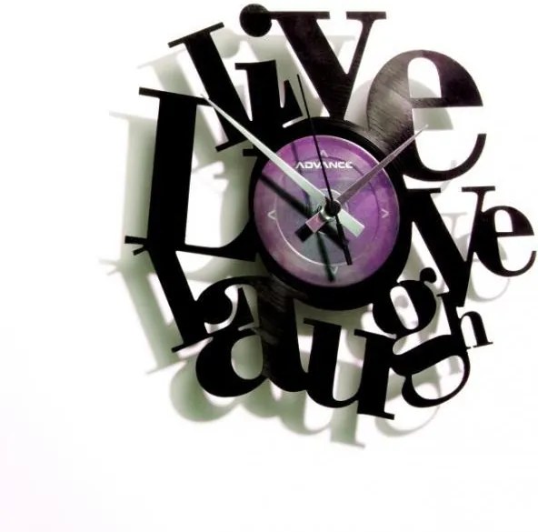 Discoclock 007 Live Love Laugh 30cm nástěnné hodiny