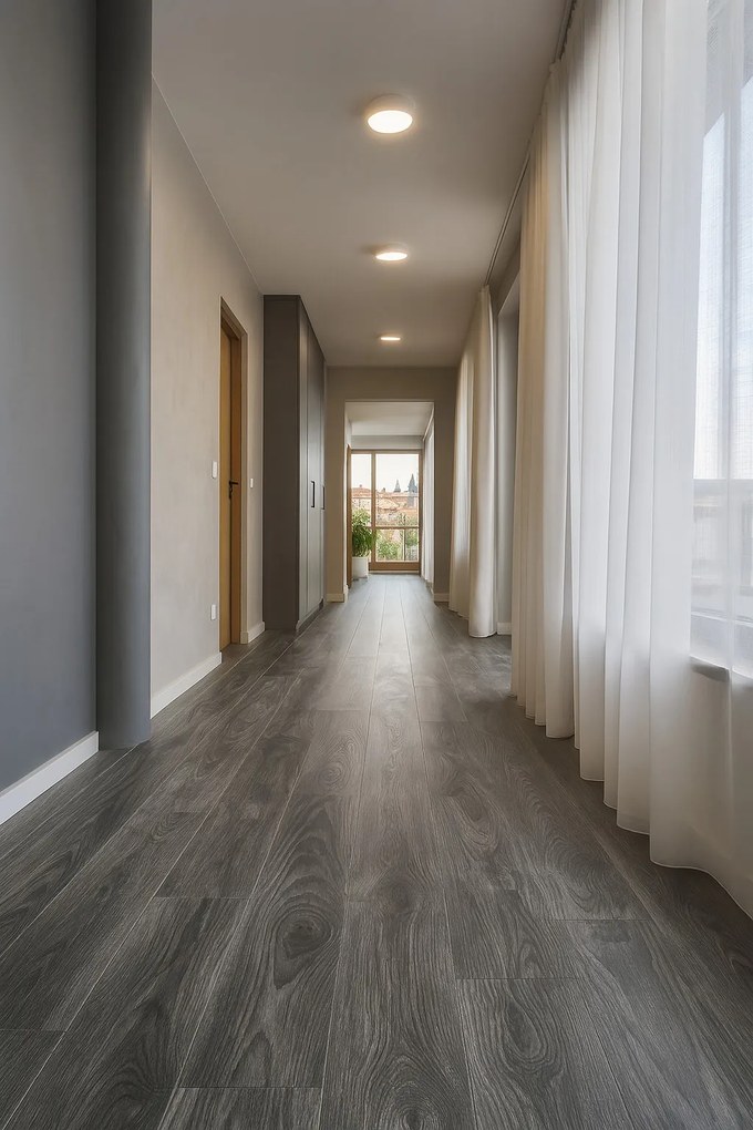 Beauflor, PVC podlaha - lino Blacktex White Oak 997D - dub, na míru, šíře 3m,4m, šedá, filc, chodba / předsíň