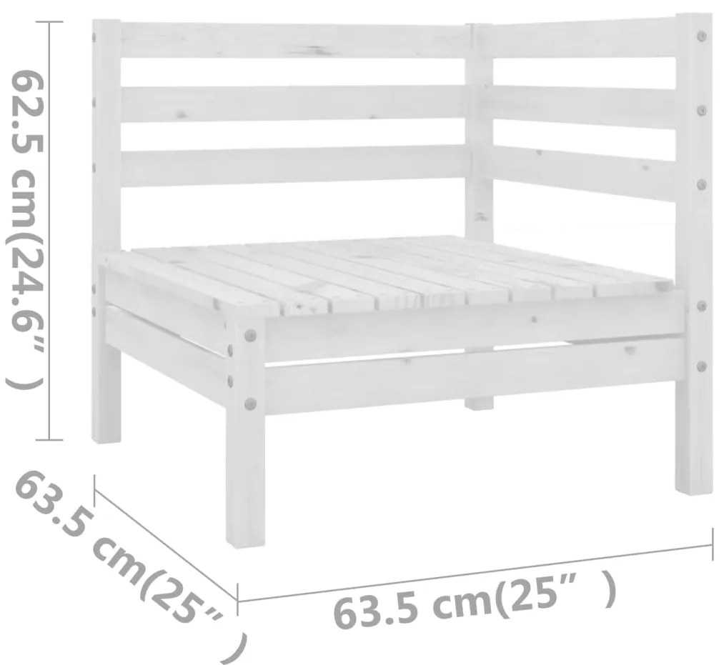 vidaXL Marketos 4dílná zahradní sedací souprava bílá masivní borovice