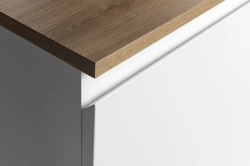 Aqualine Aqualine, ALTAIR skříňka s deskou 58 cm, bílá/dub emporio, AI263-02