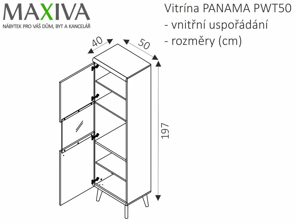 MAXIVA Vitrína - PANAMA PWT50, dub riviéra/bílá