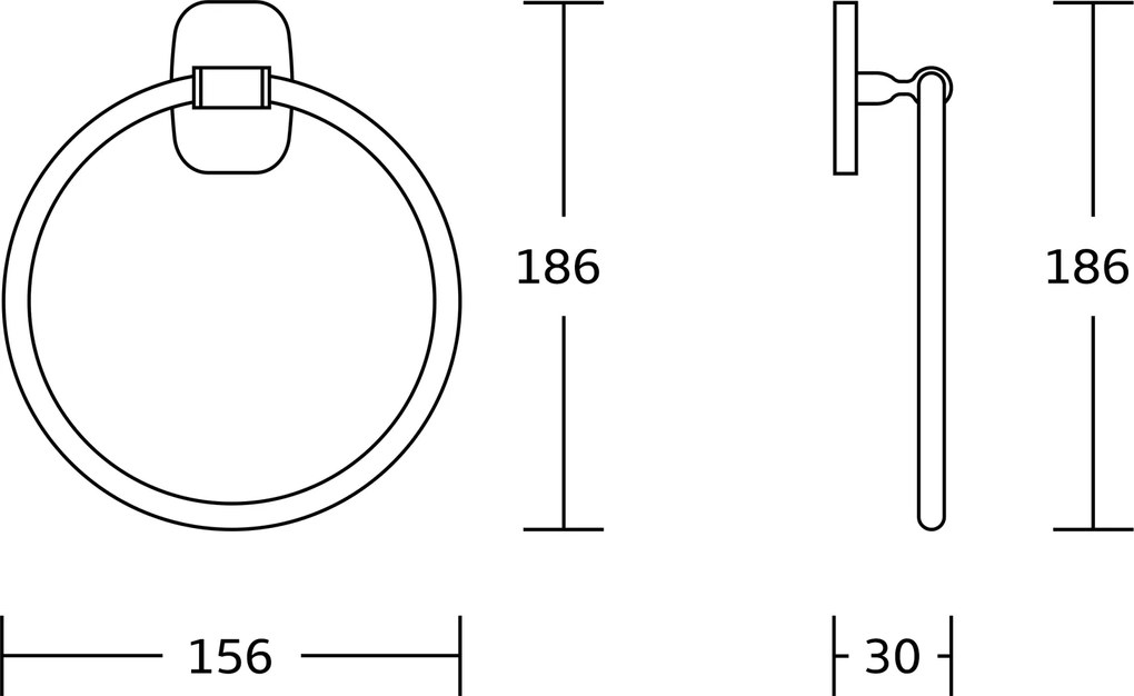Aqualine Aqualine, RUMBA kruh, chrom, RB106