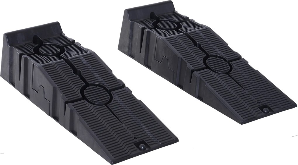 DURHAND Plastové Nakládací Rampy pro Automobily, Přístupové Rampy, 2 Kusy, Nosnost 2,5 Tuny, 91 x 30 x 21 cm, Černé
