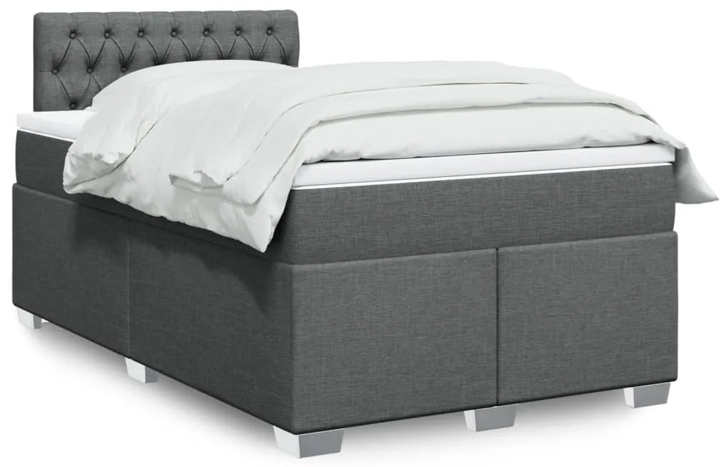 Box spring postel s matrací tmavě šedá 120x200 cm textil 3288163