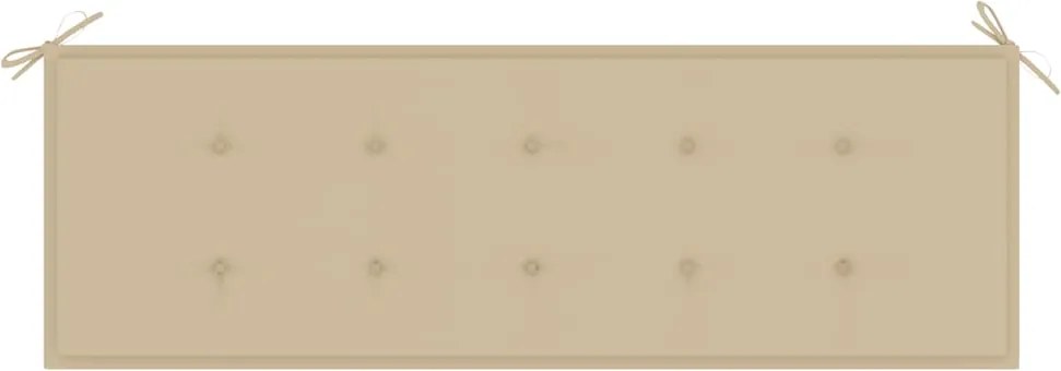 Stohovatelná zahradní lavice s poduškou 159 cm masivní teak 3063309
