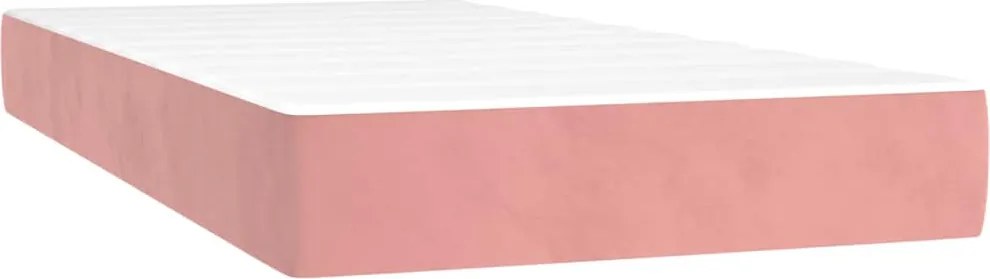 Box spring postel s matrací růžová 200x200 cm samet 3127576