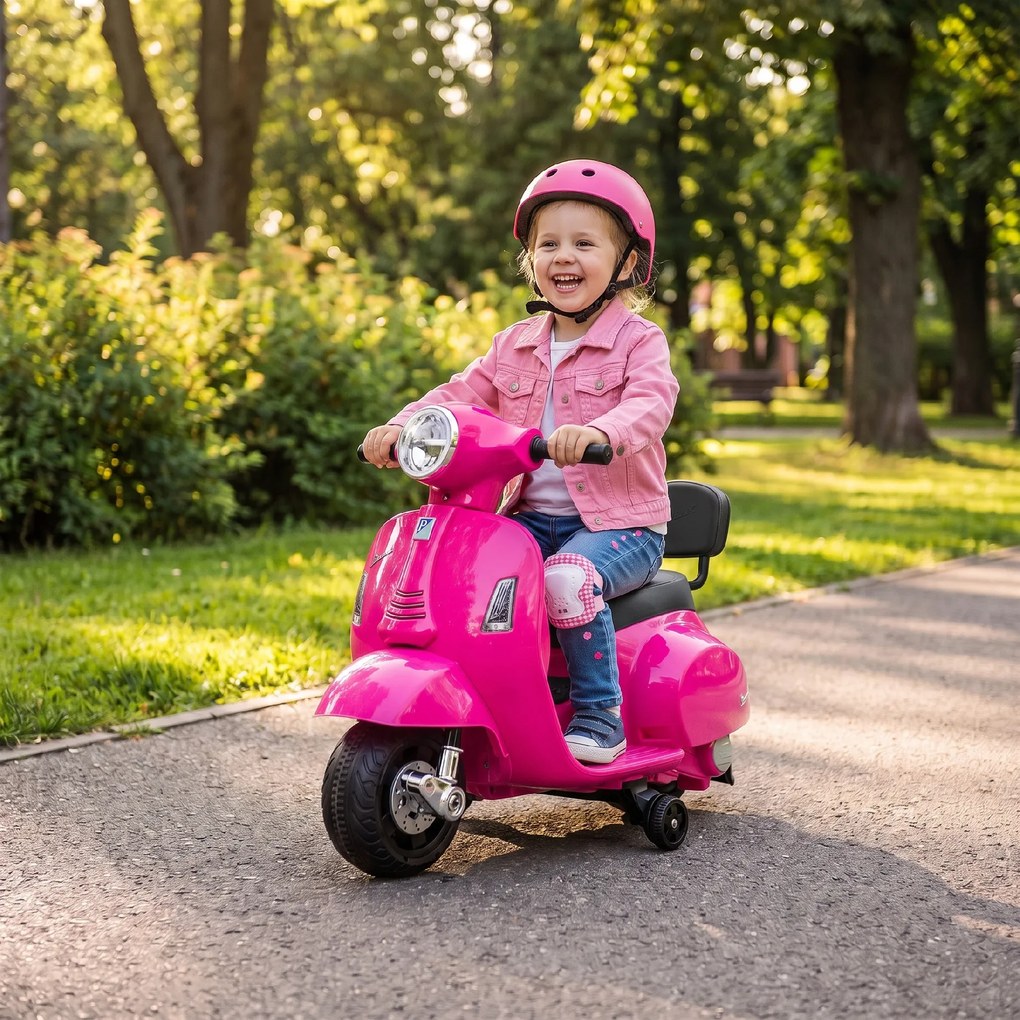 AIYAPLAY Elektro motorka pro děti Mini Vespa GTS 6V s lithiovou baterií, ergonomické sedadlo, opěrka zad, 1,5-3 roky 370-484V90PK