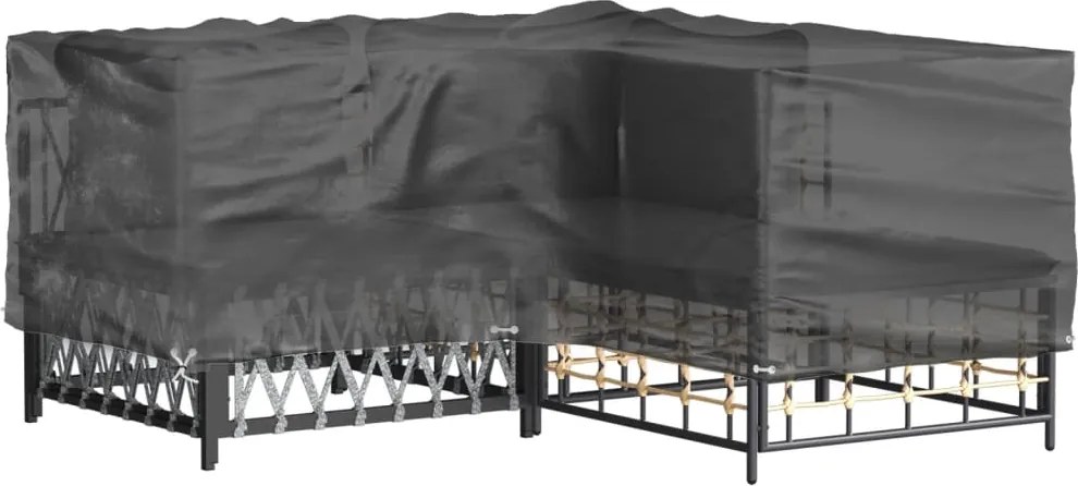 Plachta na zahradní nábytek tvar L 12 oček 185 x 185 x 70 cm 319313
