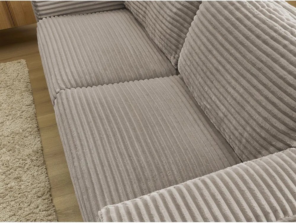 Taupe manšestrová pohovka na každodenní spaní/rozkládací 220 cm Hugo – Bobochic Paris