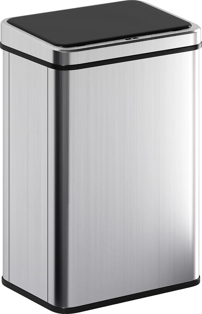 HOMCOM Senzorový koš na odpadky 40L, nerezová ocel, automatický odpadkový koš s víkem s funkcí tichého zavírání, pohybový senzor, 35,5 x 26 x 55 cm, …