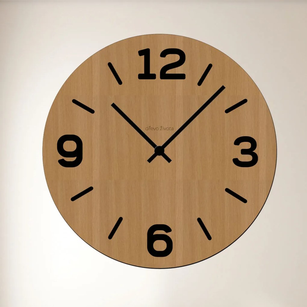 dřevo života Nástěnné hodiny CLASSIC Zvolte barvu dekoru: Třešeň, Zvolte velikost hodin (cm): 40x40