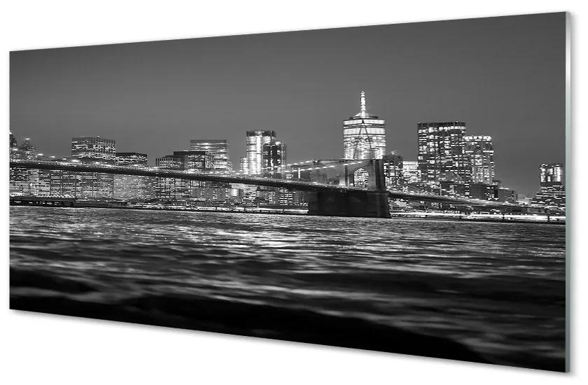 akrylový obraz Bridge river panorama 125x50 cm