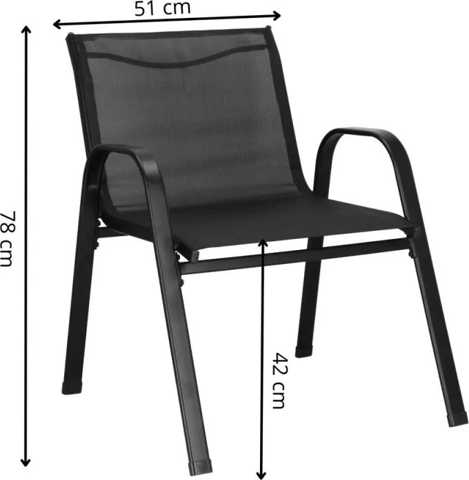 Set zahradního nábytku SPRINGOS VALENTE GF0106 černý