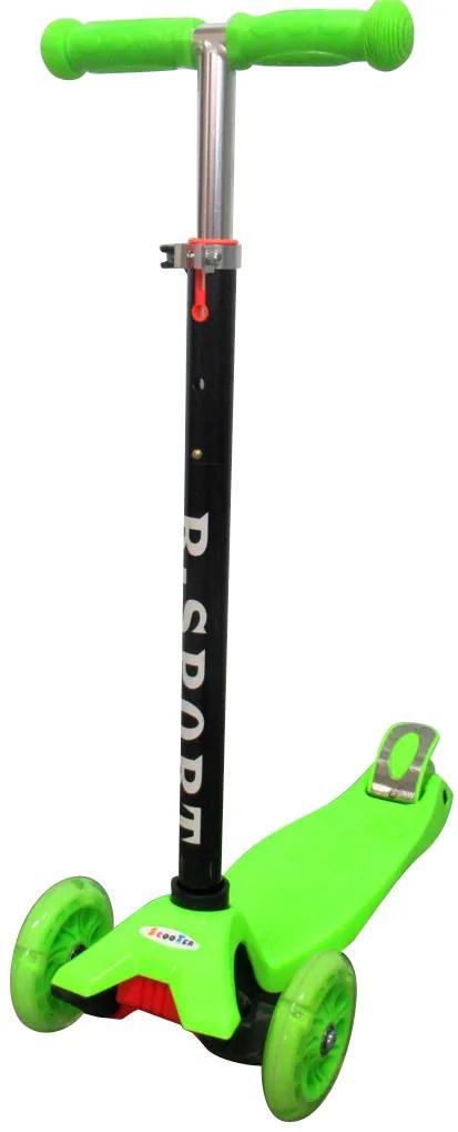 R-Sport Dětská třikolová koloběžka s LED kolečky H1 Green