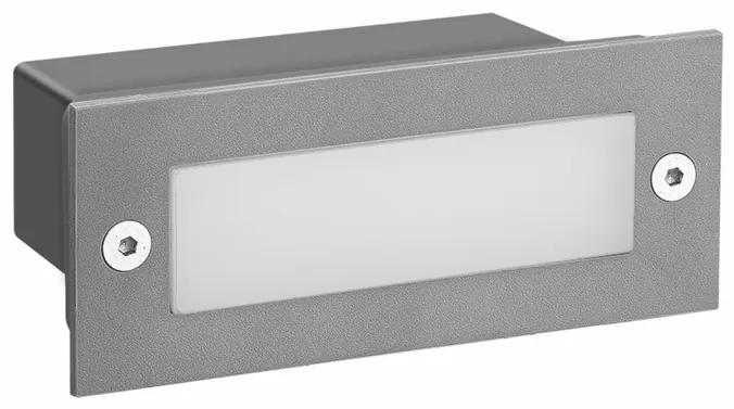 ACA Lighting LED zápustné nástěnné svítidlo PAS 2W/230V/6000K/100Lm/120°/IP54/IK08, šedé, PAS260GP