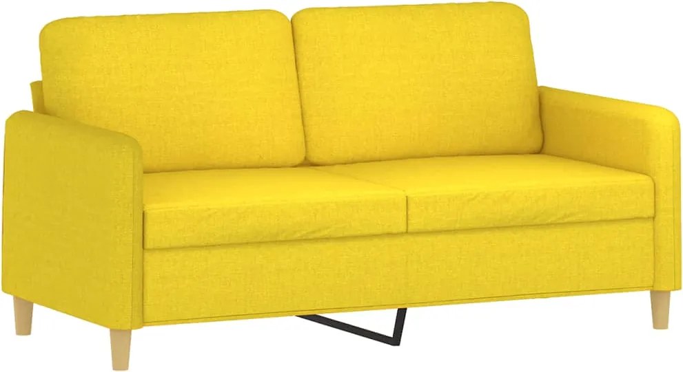 2dílná sedací souprava s poduškami světle žlutá textil 3202091