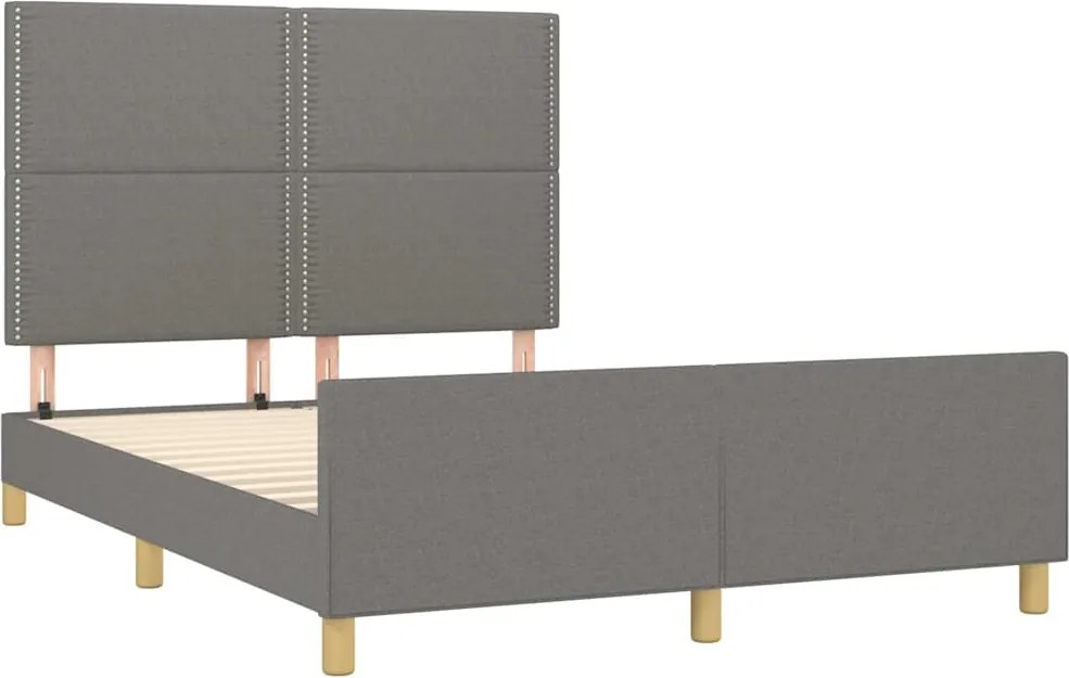 Rám postele bez matrace tmavě šedý 140 x 190 cm textil 3124969