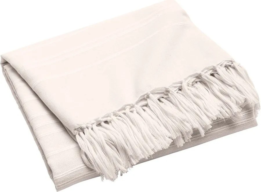 Krémový bavlněný přehoz 180x220 cm Lilia – douceur d'intérieur