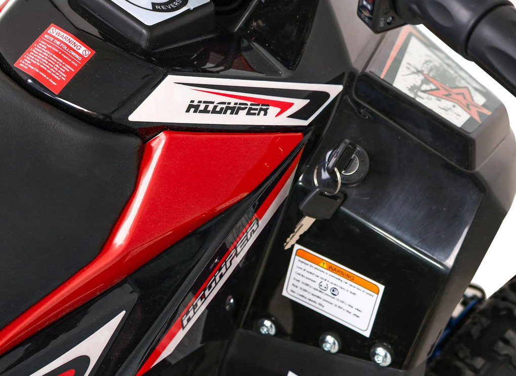 Ramiz Čtyřkolka na baterie E-STAR červená 35 km/h + motor 1000W + nafukovací kola + nastavení sedadla