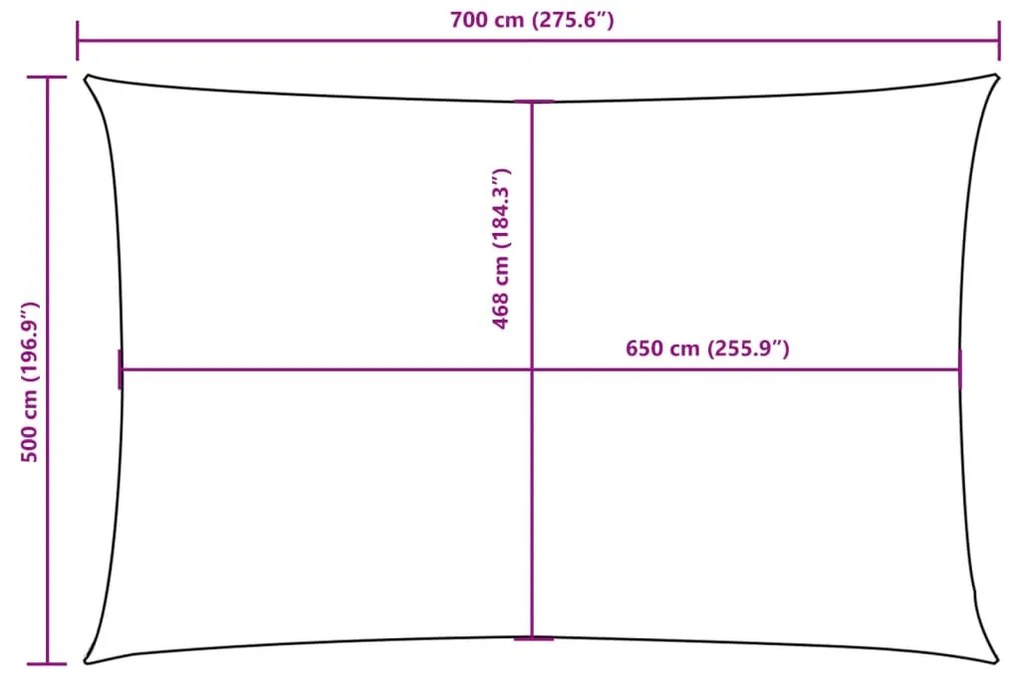 vidaXL Marketos Stínící plachta oxfordská látka obdélníková 5 x 7 m oranžová