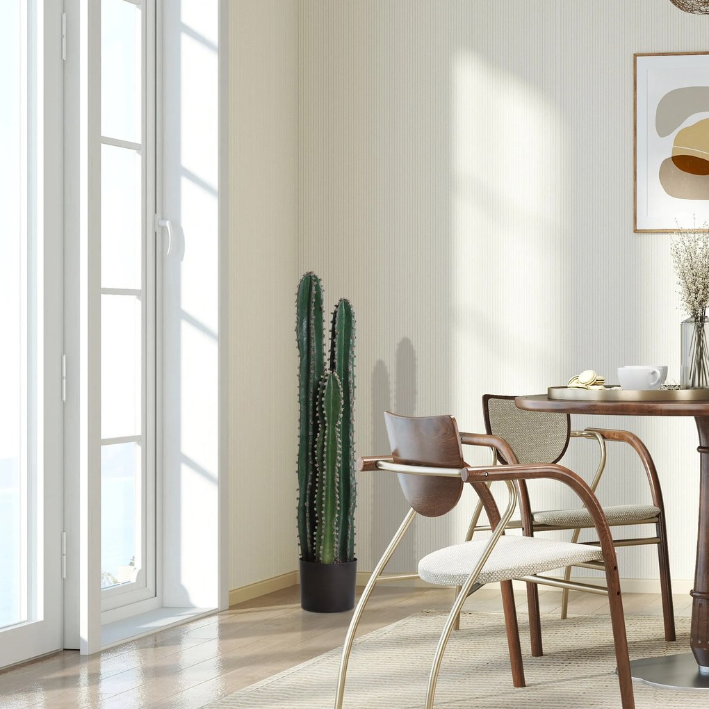 Outsunny Velký Realistický Umělý Kaktus Velikost Ø 17 x 98H cm Zelená Rostlina