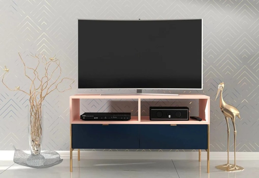 Expedo TV stolek STEP, 120x65x37, modrá/růžová