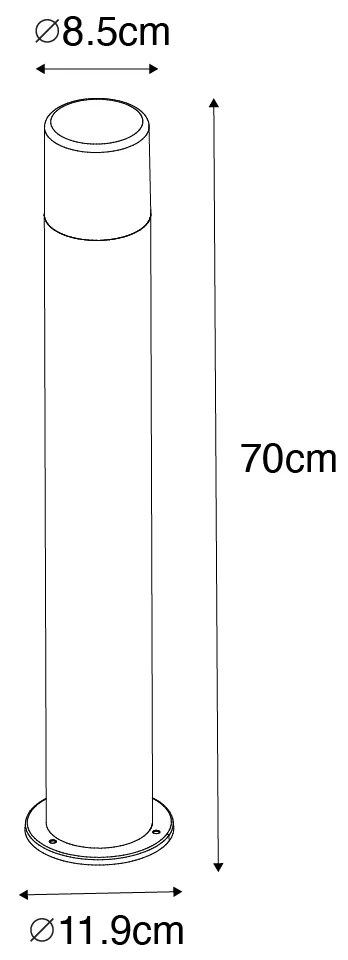 Stojací venkovní lampa černá s kouřovým stínítkem 70 cm - Odense