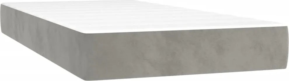 Box spring postel s matrací a LED světle šedá 80 x 200 cm samet 3136269