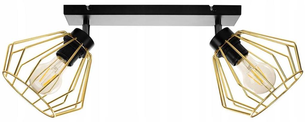 Stropní svítidlo NUVOLA 1, 2x zlaté drátěné stínítko, (výběr ze 2 barev konstrukce - možnost polohování)