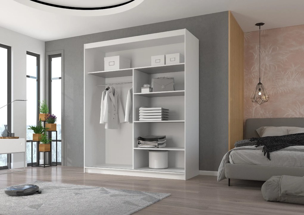ADRK Furniture Posuvná skříň se zrcadlem ESTI 180 SW-ESI-180-S