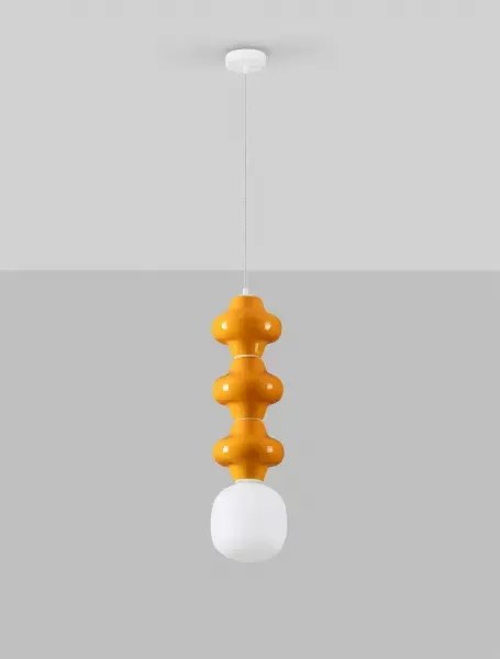 Oranžovo-bílý designový lustr Clio