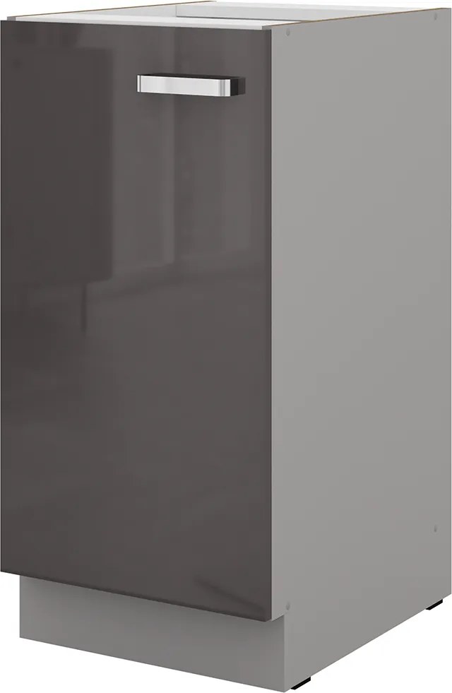GREY gr | dolní skříňka 40 D 1F policová | 40 cm | světle šedá/tmavě šedá lesk