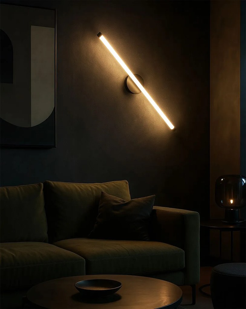 Toolight Toolight, LED nástěnné svítidlo 60cm, 12W, 3000K, LHJ069-W, černá matná, OSW-60037