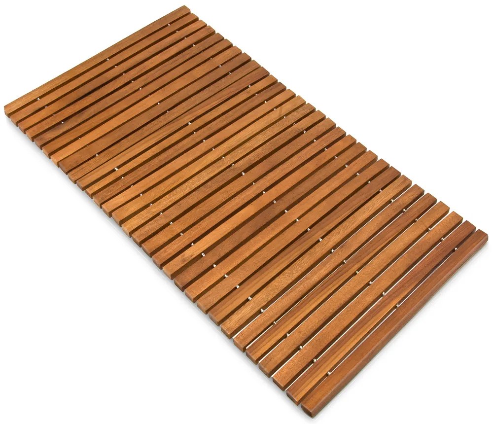 Casaria Koupelnová předložka LINE, akáciové dřevo 80x50x1cm, hnědá