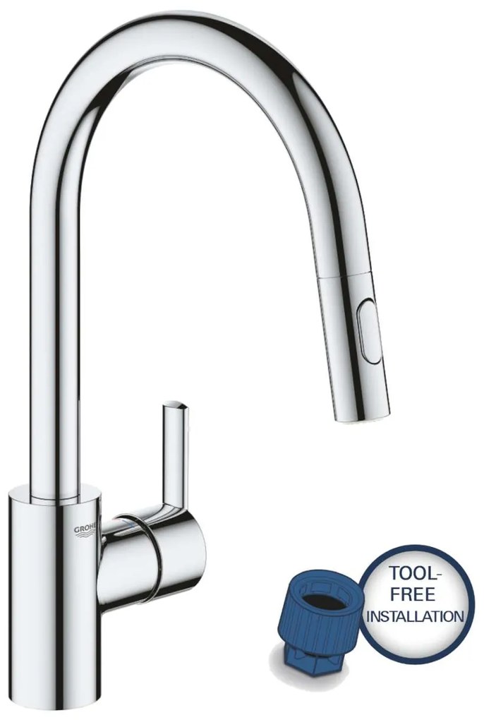 Grohe Feel - Dřezová baterie s výsuvnou sprškou, chrom 31486001