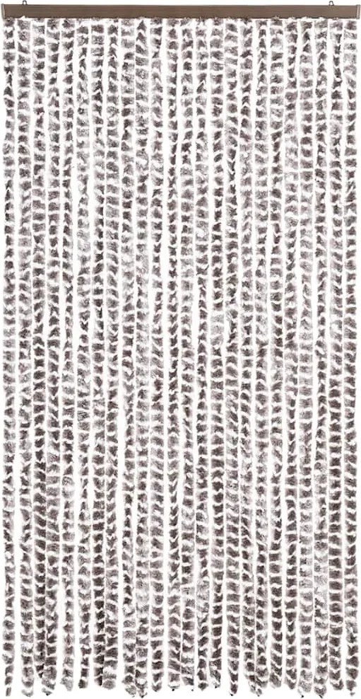 Závěs proti hmyzu taupe a bílý 100 x 220 cm Chenille 325462