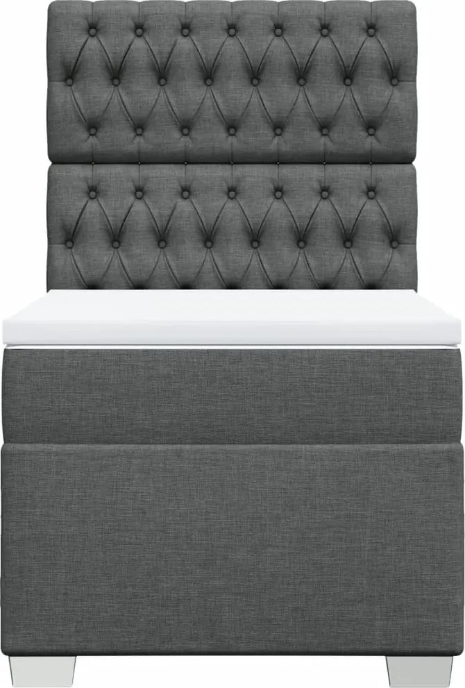 Box spring postel s matrací tmavě šedá 100 x 200 cm textil 3290407