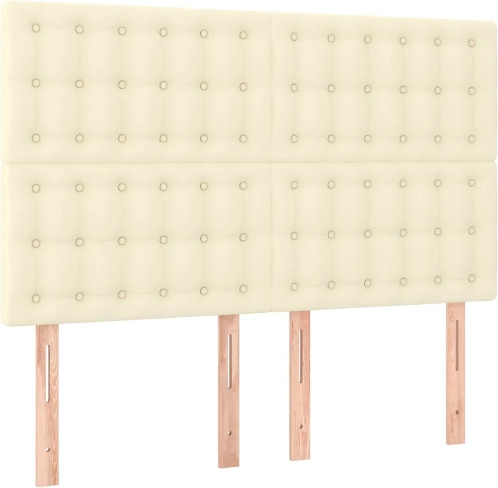 Box spring postel s matrací a LED krémová 140x190 cm umělá kůže 3135941