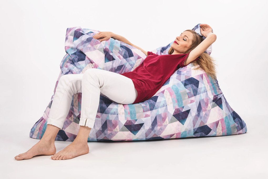 Tuli Sofa sedací vak Provedení: Koloběh modrý - vzorovaný polyester