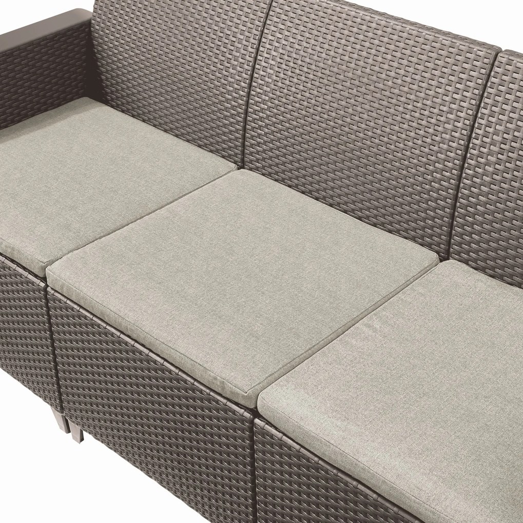 KETER ELODIE 3 SEATER Set zahradní s úložným stolem, cappuccino/béžová 17212057