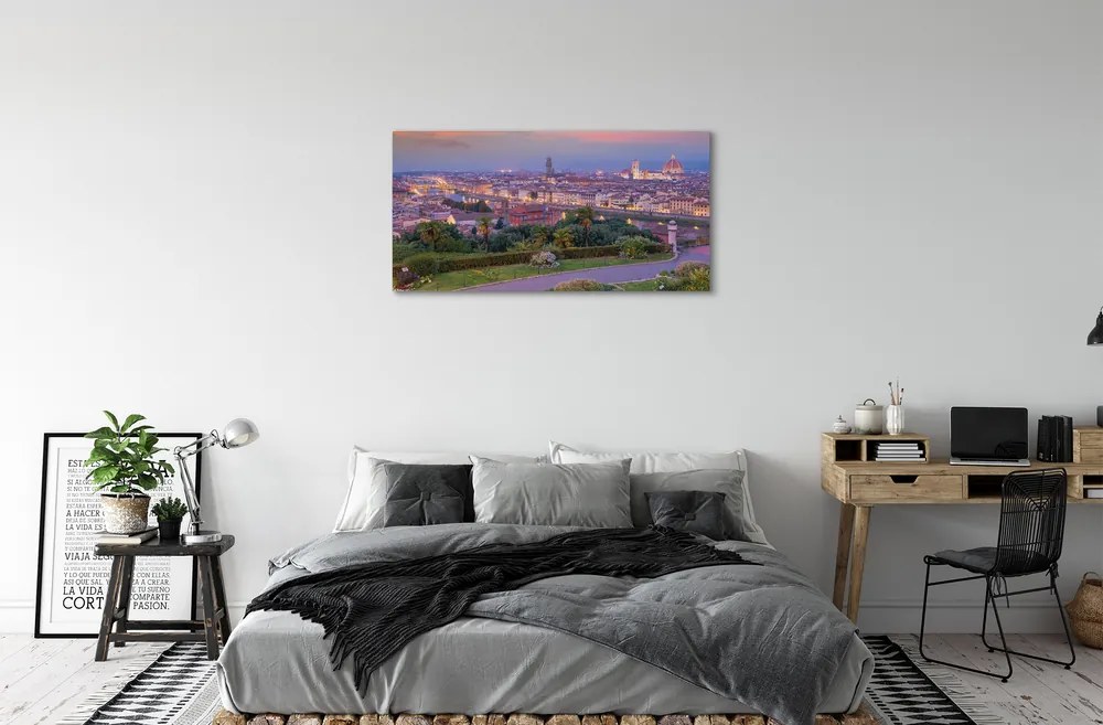 Obrazy na plátně řeka Itálie Panorama 100x50 cm