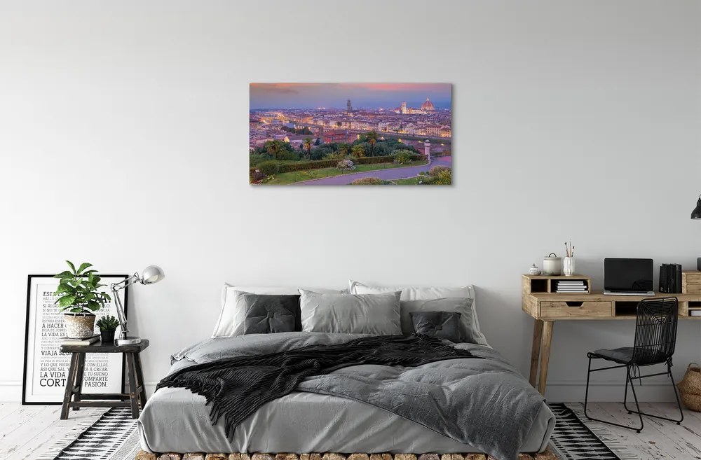 Obrazy na plátně řeka Itálie Panorama 140x70 cm
